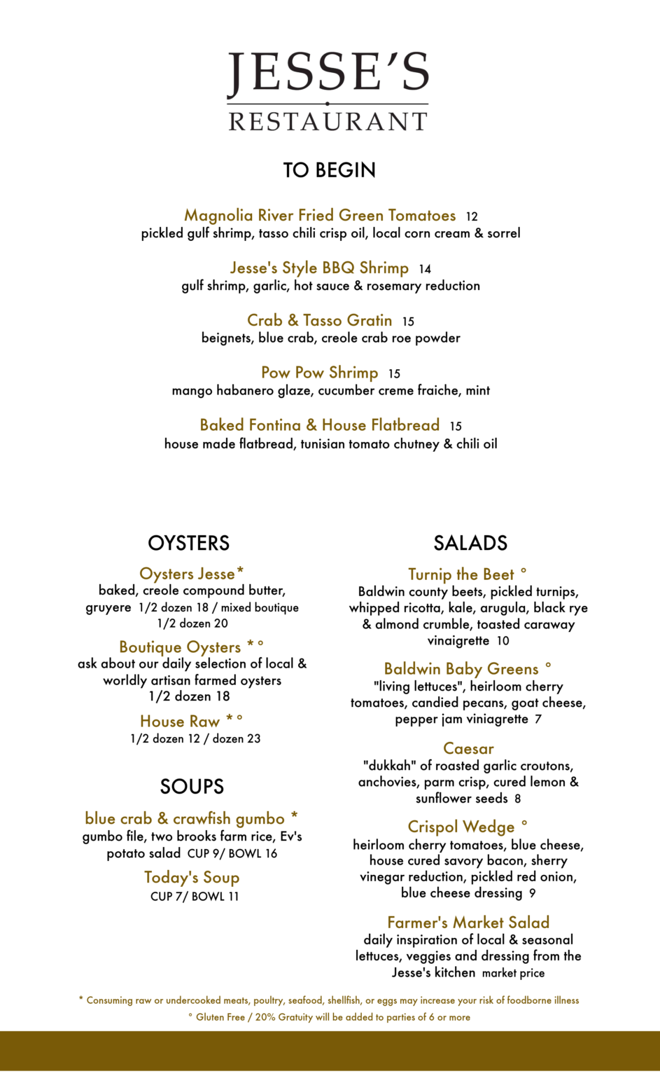 Magnolia Springs – Dinner - Jesse's Restaurant