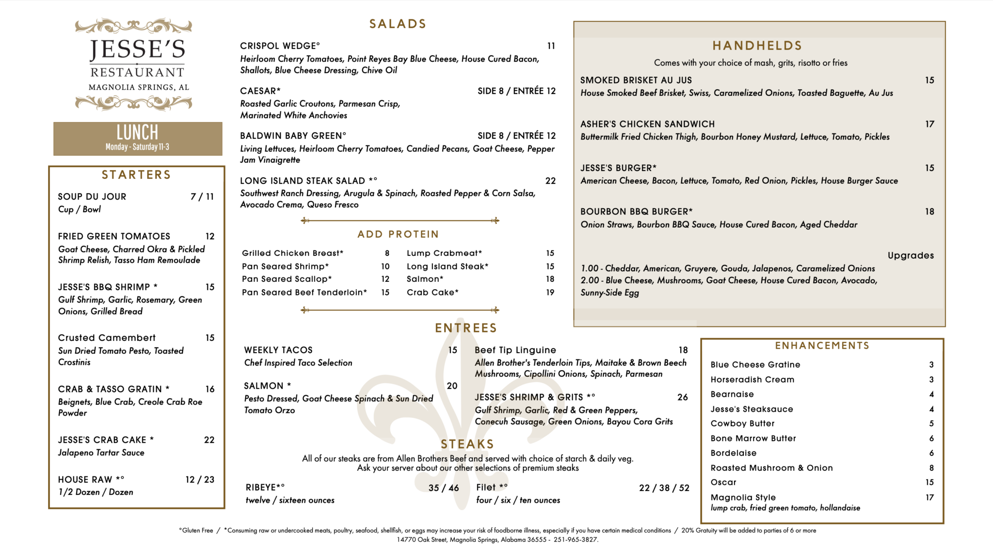 Magnolia Springs – Lunch - Jesse's Restaurant