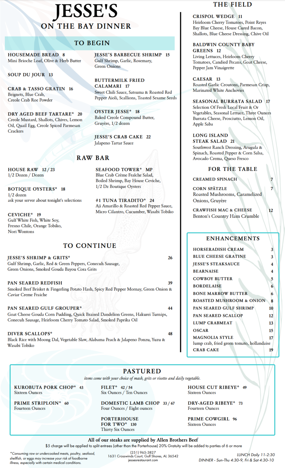 On The Bay – Dinner - Jesse's Restaurant