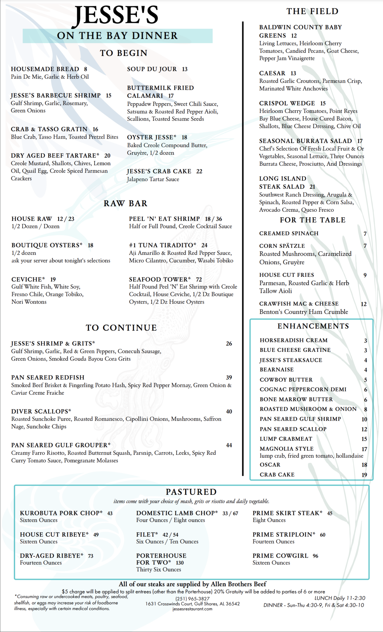 On The Bay – Dinner - Jesse's Restaurant